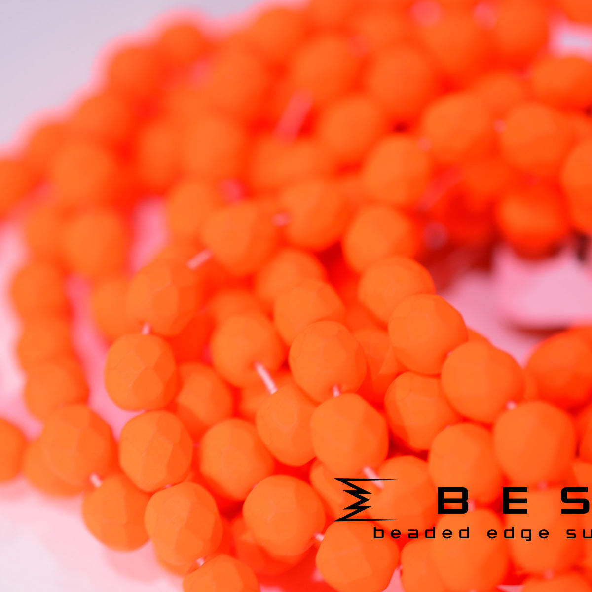 Matte Neon Orange Fire Polish 6mm – Beaded Edge Supply